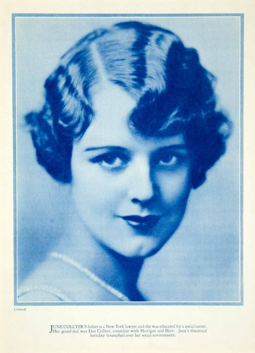 1928 Rotogravure June Collyer Silent Film Movie Actress Portrait Holly ...