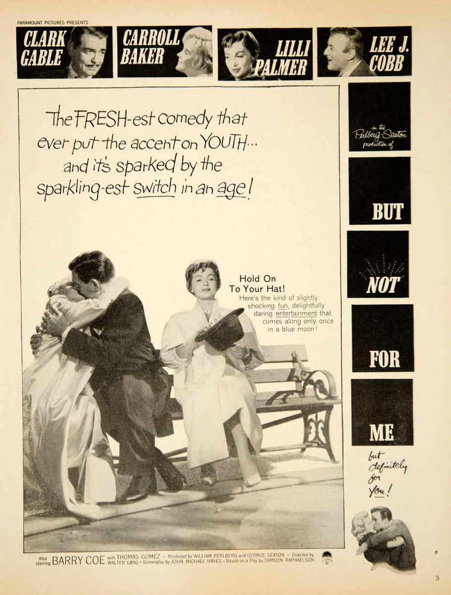 1959 Ad Movie But Not for Me Clark Gable Carroll Baker Lilli Palmer YP ...