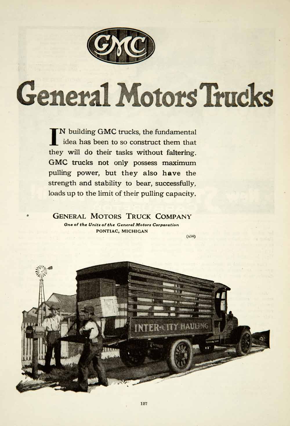 1920 Ad General Motors Corporation Truck Company Automobile GMC Vehicl ...