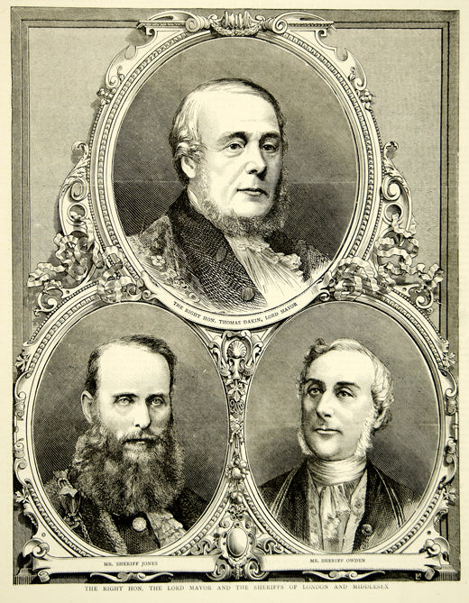 1870 Wood Engraving Portrait Lord Mayor Thomas Dakin Thomas Scambler O ...