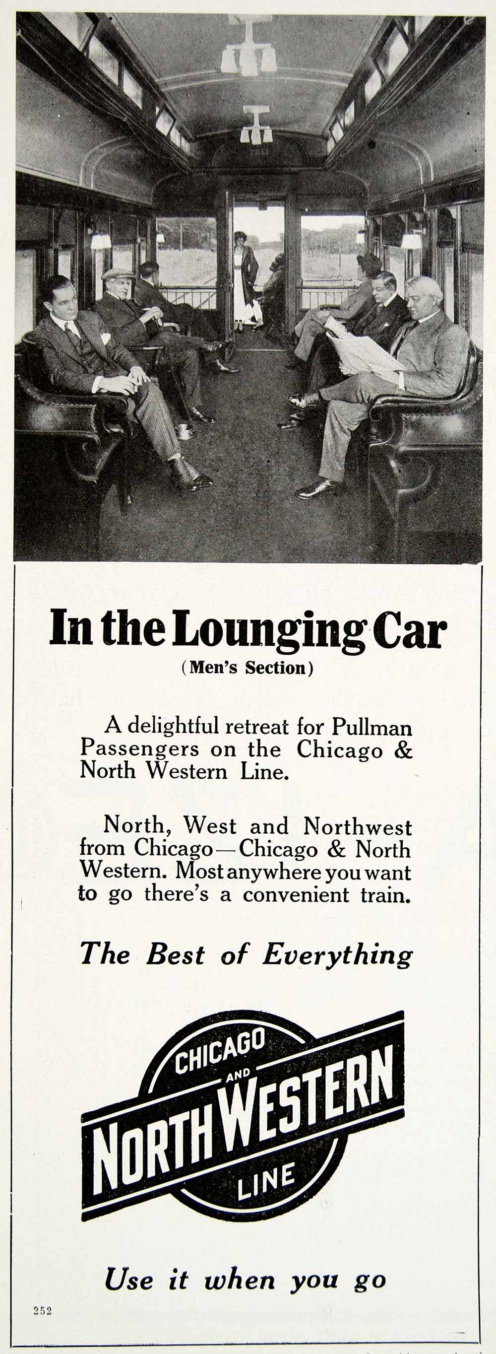 1917 Ad Chicago North Western Line Railway Lounging Car Segregation Tr ...