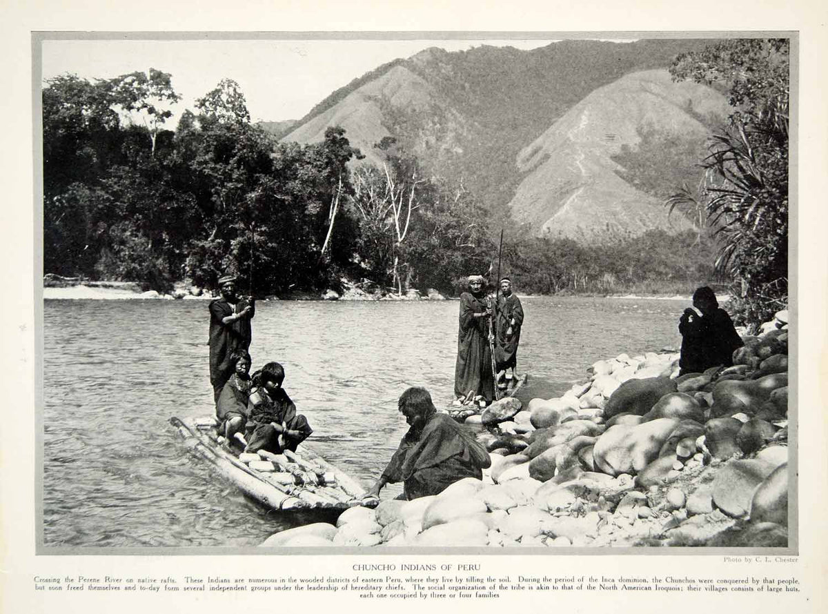 1916 Print Chuncho Indians Peru Perene River Indigenous People Ethnic ...