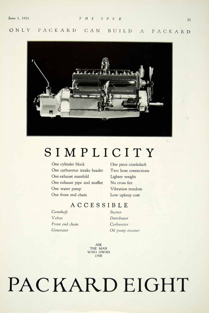 1924 Ad Packard Eight Automobile Cylinder Block Engine Machine Part Ga ...