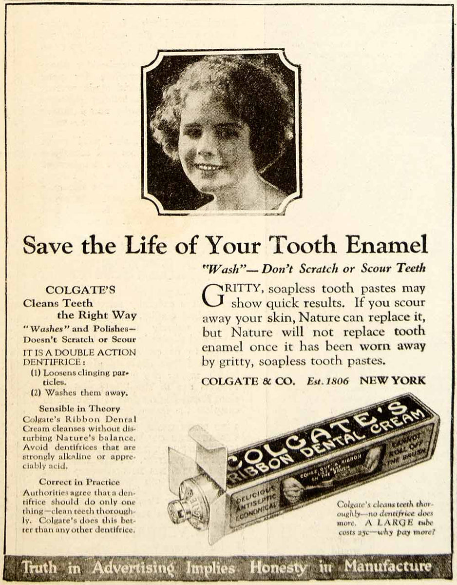 1922 Ad Colgate Ribbon Dental Cream Toothpaste Health Beauty Oral Hygi ...