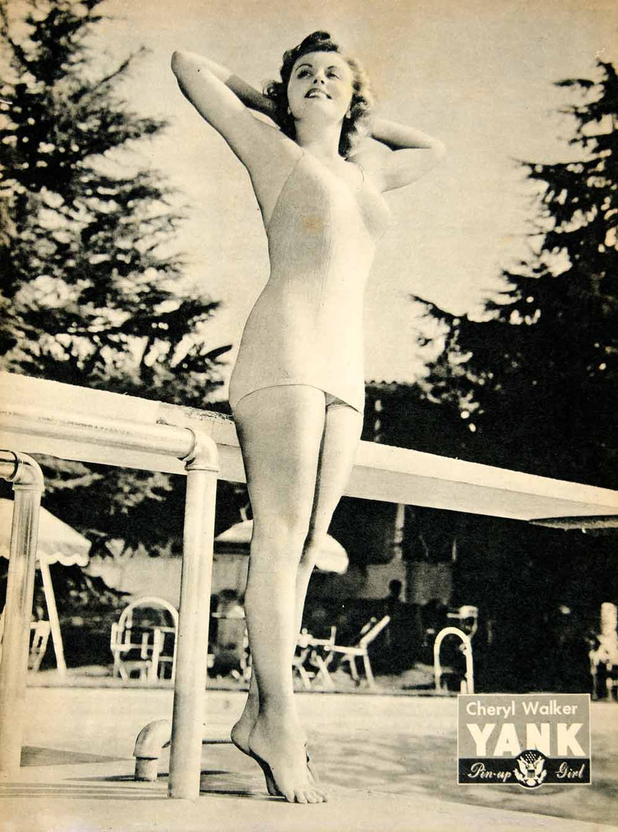 1944 Print World War II Pinup Girl Cheryl Walker Yank Army Weekly Maga ...