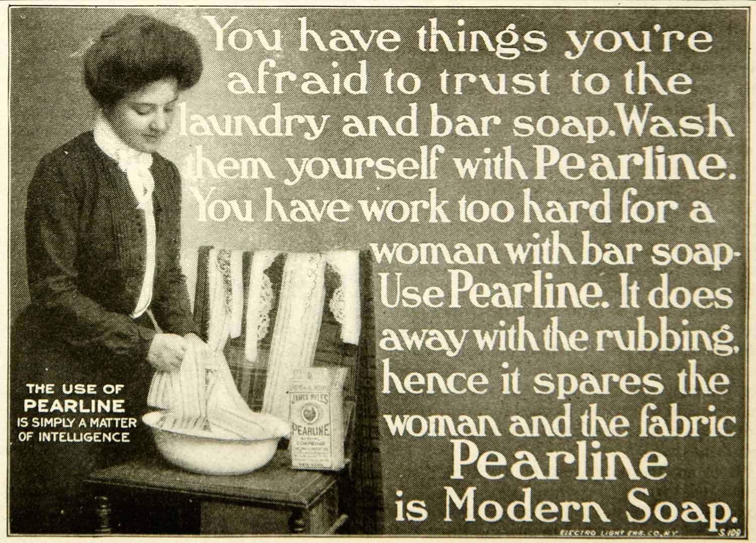 1902 Ad Pearline Soap Wash Laundry Victorian Woman Clean Modern Bar Fa ...