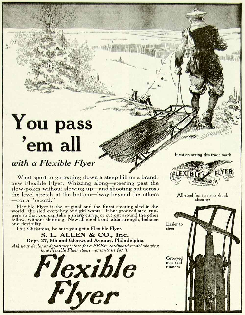 Flexible Flyer Sled Original Painting