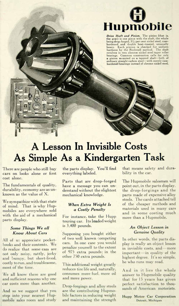 1924 Ad Hupmobile Drive Shaft Pinion Vintage Car Automobile Engine Par ...