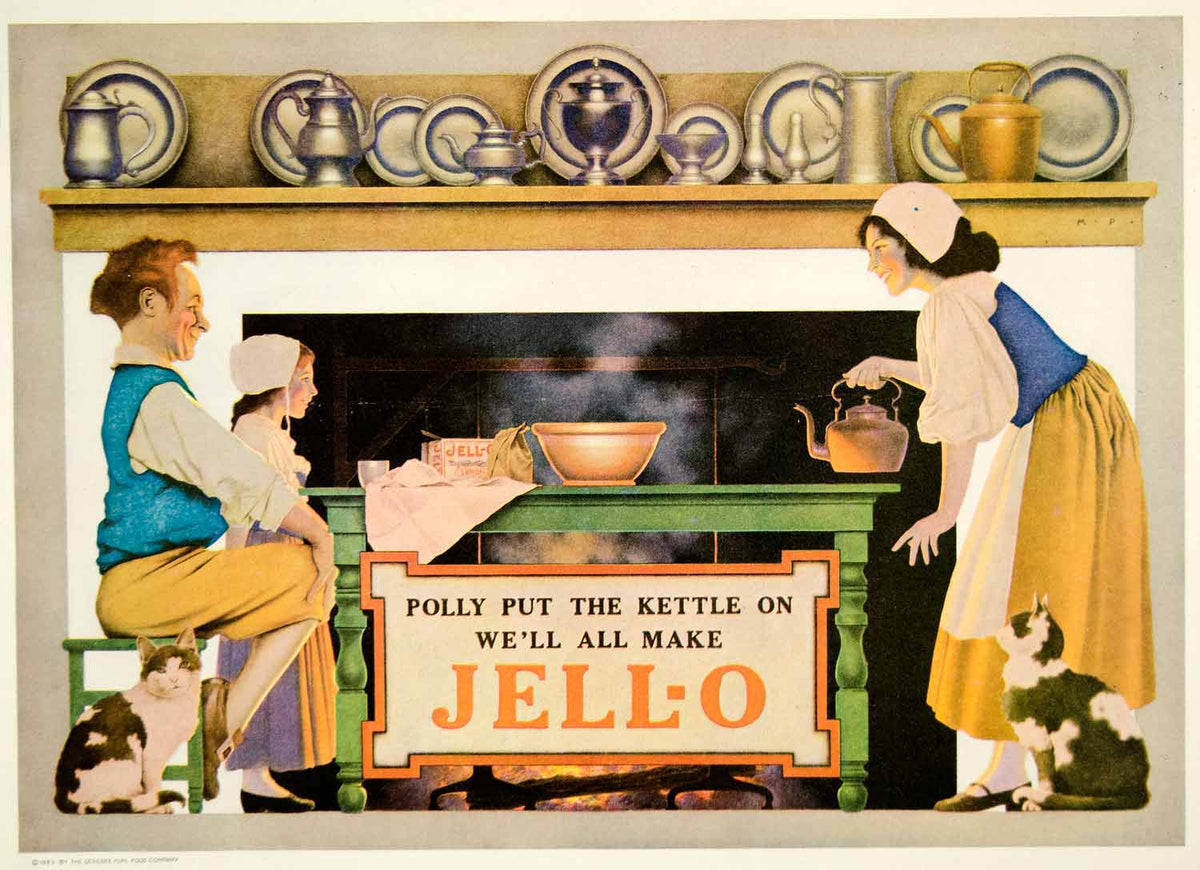 1924 Ad Genesee Pure Food Jell-O Gelatin Dessert Food Polly Kettle Art ...