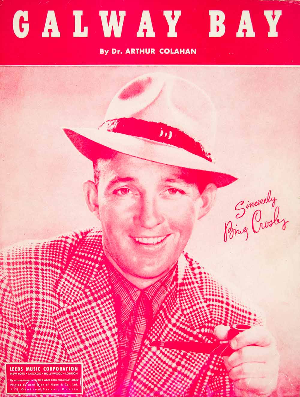 1947 Sheet Music Galway Bay Irish Song Ireland Arthur Colahan Bing Cro ...