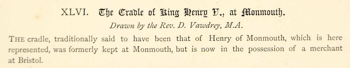 1876 Lithograph Daniel Vawdrey Art Cradle King Henry V Font Stainton C ...