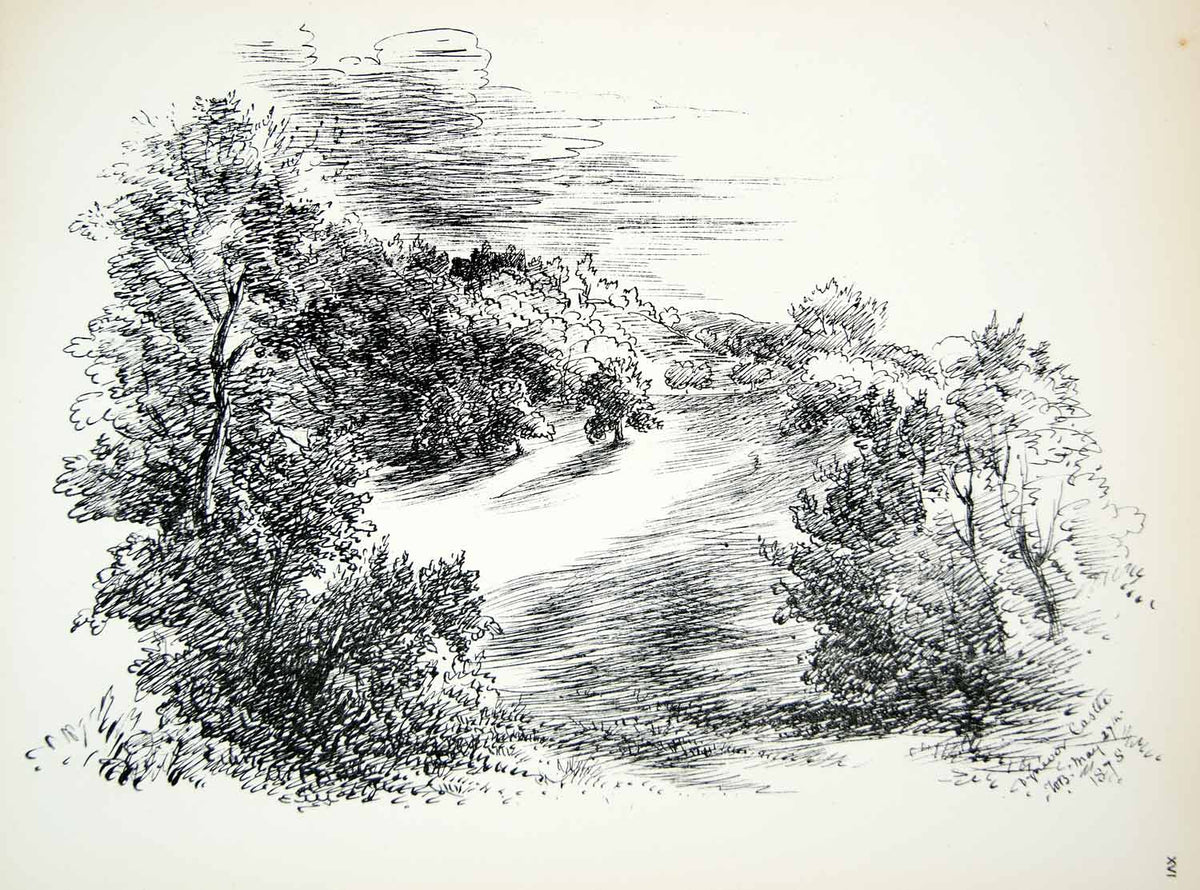 1878 Lithograph William Bonville Art Dinefwr Dynevor Castle Wales Land ...
